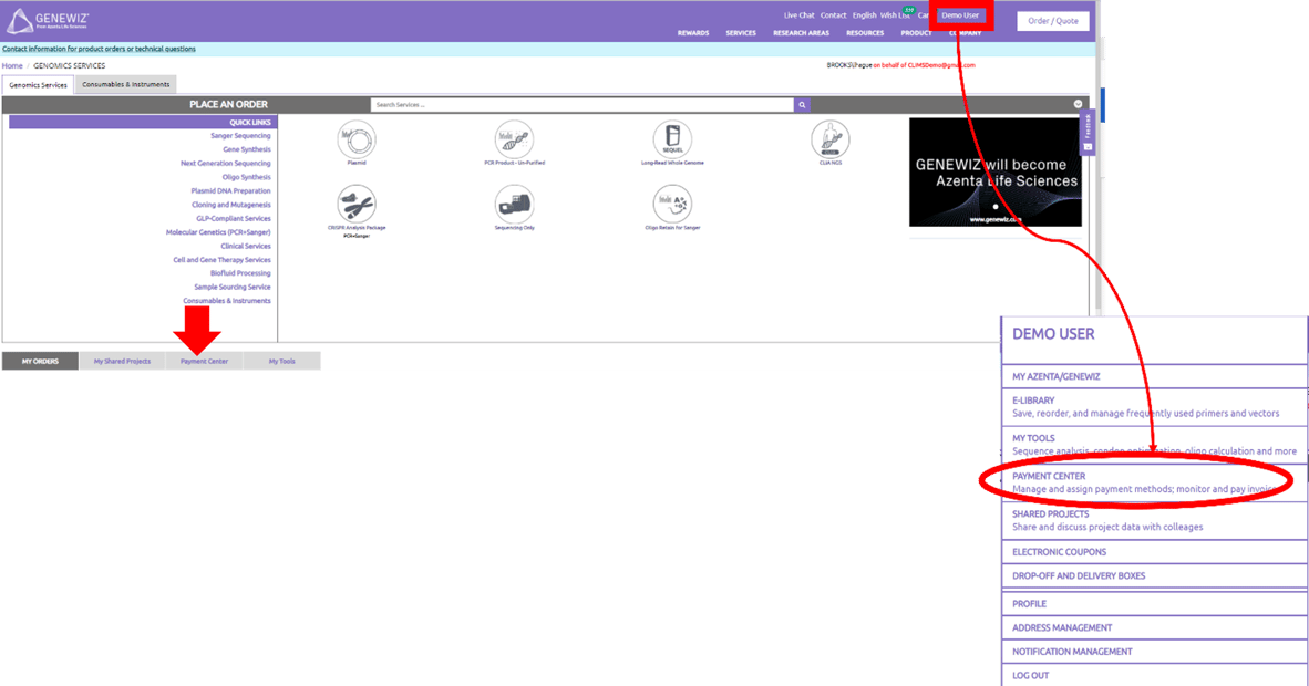 Payment Center Frequently Asked Questions | GENEWIZ